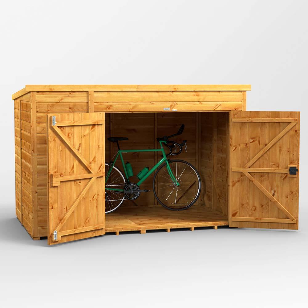 8x5 Power Wooden Bike Store - Pent Roof – Spearhead
